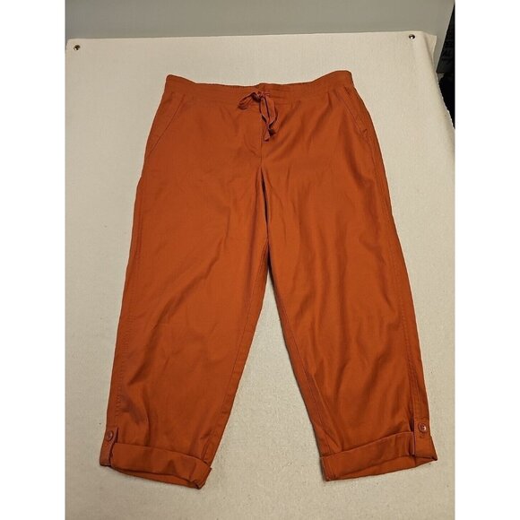 Alfani | Pants & Jumpsuits | Talbits Womens Pull On Capri Orange Pants ...